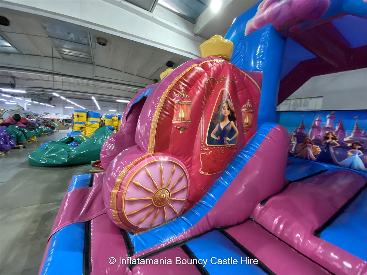 3D Princess Carriage Bouncy Castle With Front Slide - Bouncy Castle Hire in Derby, Nottingham ...