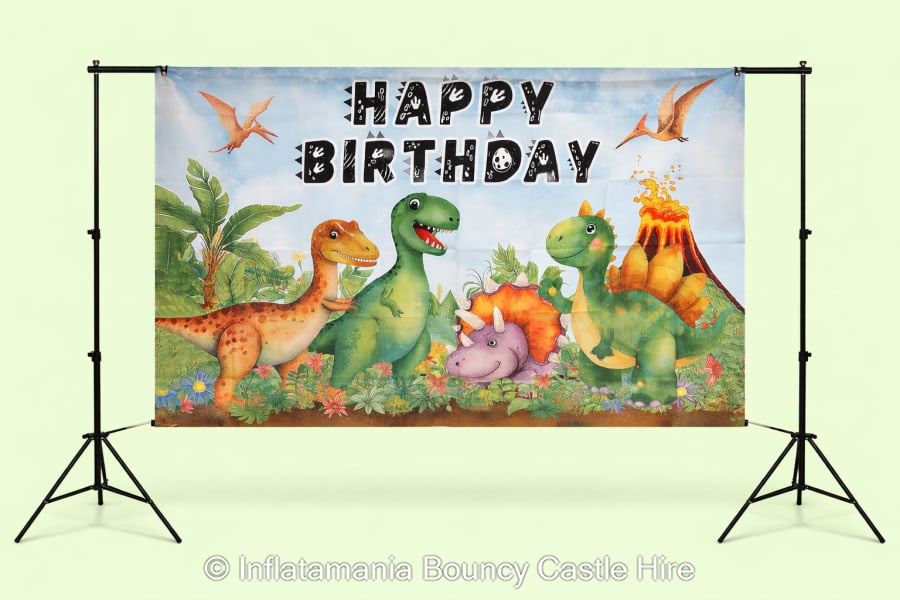 Dinosaur Themed Back Drop - Bouncy Castle Hire in Derby, Nottingham ...